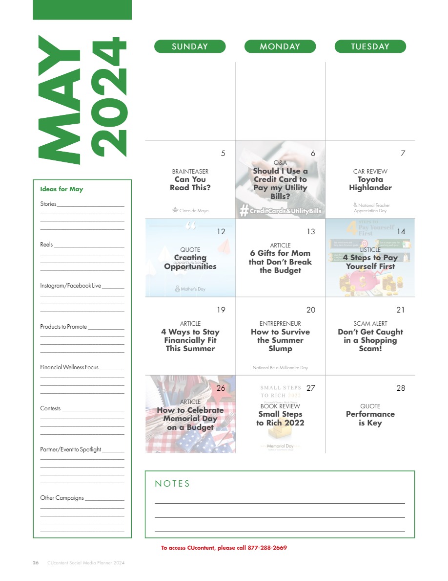 Social Media Planner 2024 - CUcontent - One-Click Social Media for ...